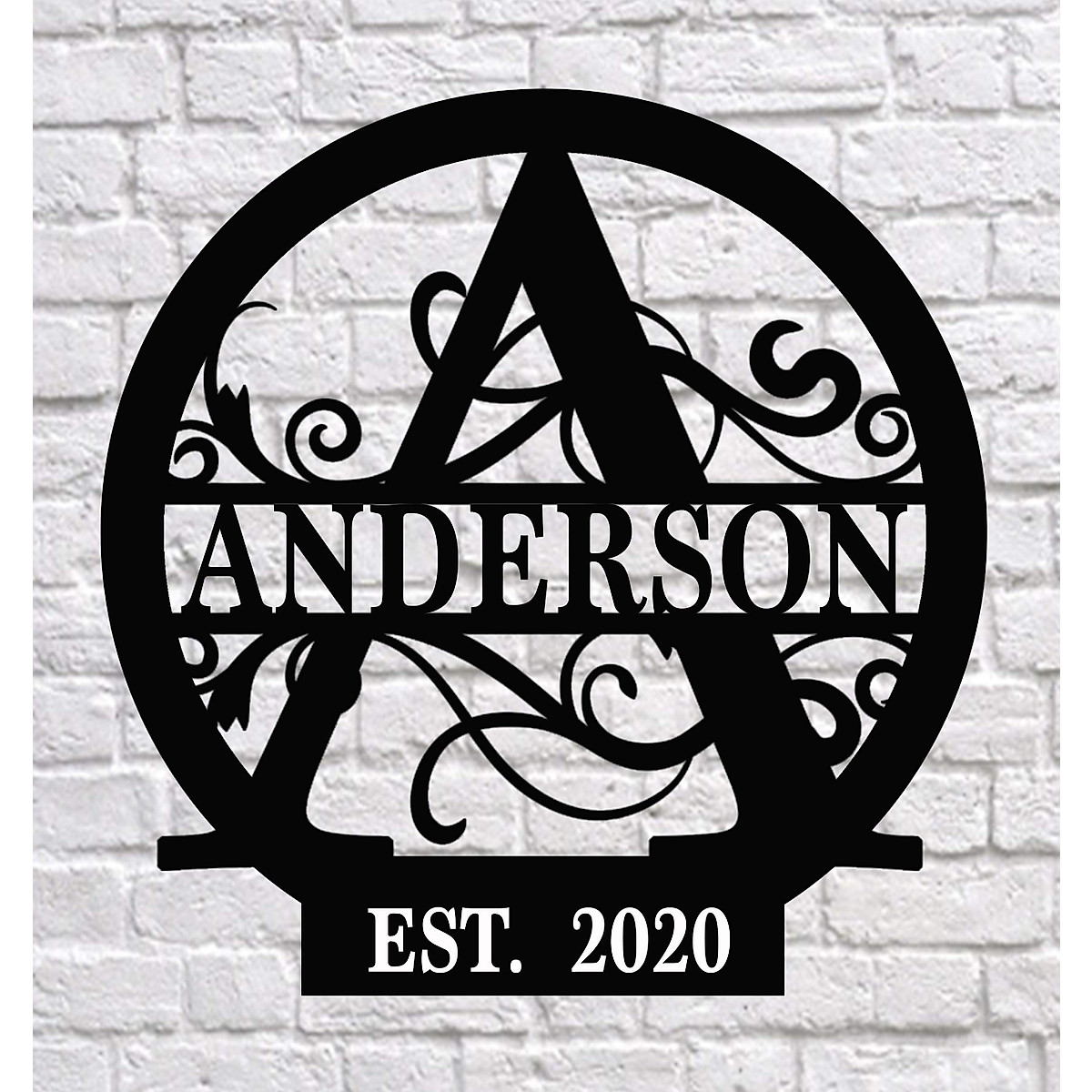 Personalized Metal Monogram Sign EST. Wedding Gift. Family Name Sign. Outdoor Name Sign. Anniversary. Last Name Sign. Metal Sign. Front Door.