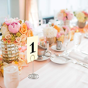 24 Pack Table Number Holder Wedding Table Name Card Holder Clips Picture Memo Note Photo Stand (Silver)