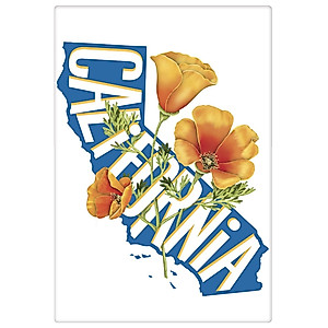 Mary Lake-Thompson 100% Cotton Flour Sack Dish Towel State of California and Poppies