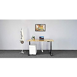 VWINDESK VJ205 Electric Height Adjustable Sitting Standing Desk Frame Sit Stand - Dual Motors 3 Stages Motorized Desk Base Only, Black