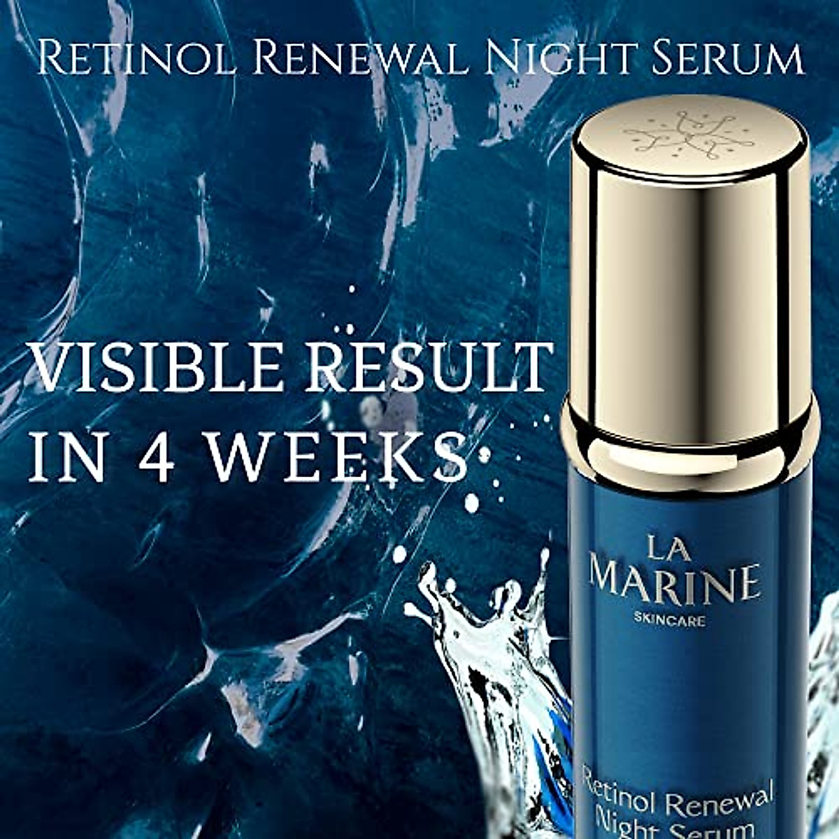 Pearl Retinol Serum - Anti Aging Treatment for Face - Vitamin C & E, Hydrolyzed Pearl and Jellyfish Extract - Reducecs Wrinkles, Fine Lines, Dark Spots, Age Spots, Sun Spots - LaMarine Skincare, 1oz