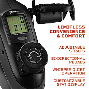 LifePro Under Desk Bike Pedal Exerciser, Arm and Leg Mini Exercise Bike Stationary Bike Pedals, Perfect Desk Exercise Equipment, for Seniors Adults and Teens - Foot Pedal Exerciser and Desk Workout