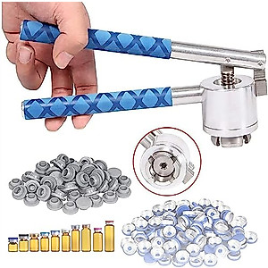 UPIKIT 13/15/20mm Manual Sealing Machine, Stainless Steel, Hand-Held Medical Capping Pliers, Vial Capping Tool, Capping Tool for Aluminum-Plastic/All-Aluminum,FullAluminum-15mm