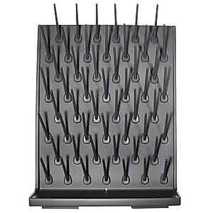 Heytaful Lab Drying Racks Pegboard Bench-top Wall-Mount Laboratory Glassware Cleaning Polyethylene Equipment (52 Black)