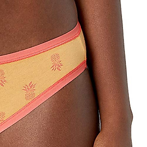 Amazon Essentials Women's Cotton Bikini Brief Underwear (Available in Plus Size), Pack of 6, Pineapple, Large