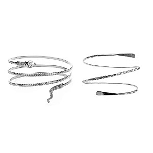 CSIYANJRY99 Silver Arm Cuff for Women Minimalist Upper Arm Cuff Jewelry Snake Arm Cuff Bracelet Open Layered Cuff Bangle Armband Armlet Jewelry