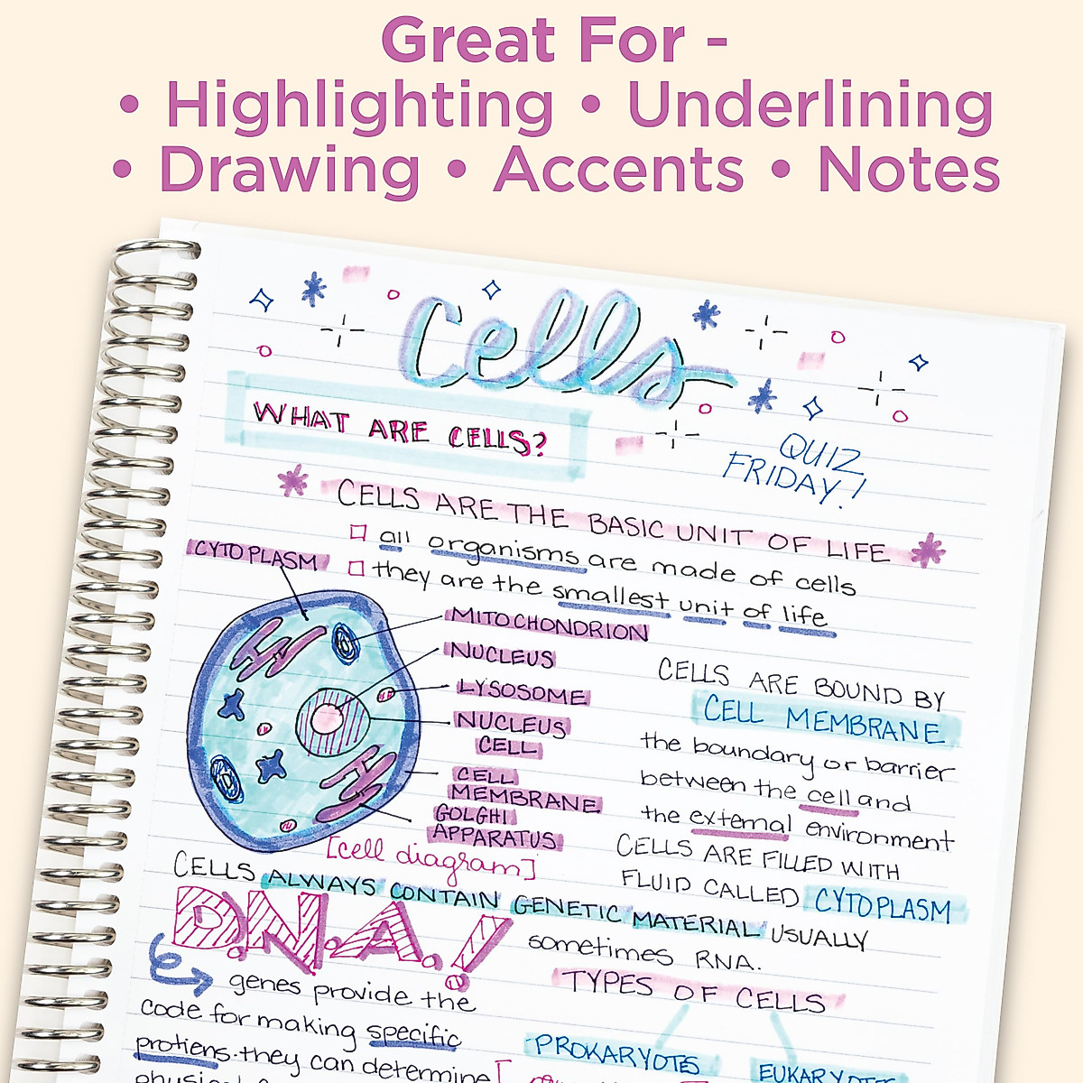 Zebra Pen 78108 Mildliner Double Ended Highlighter Set, Broad and Fine Point Tips, Assorted Ink Planner Colors, 8-Pack