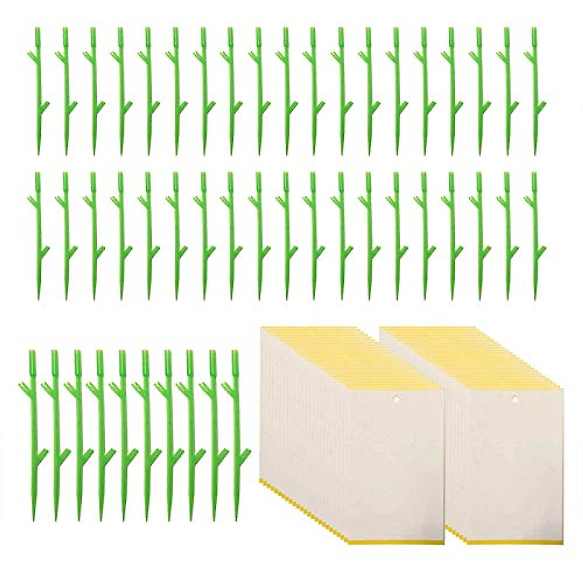 Fly Fruit Indoor Sticky Gnat Stakes Trap 50PCS Patio & Garden 2 Way Glue Broad