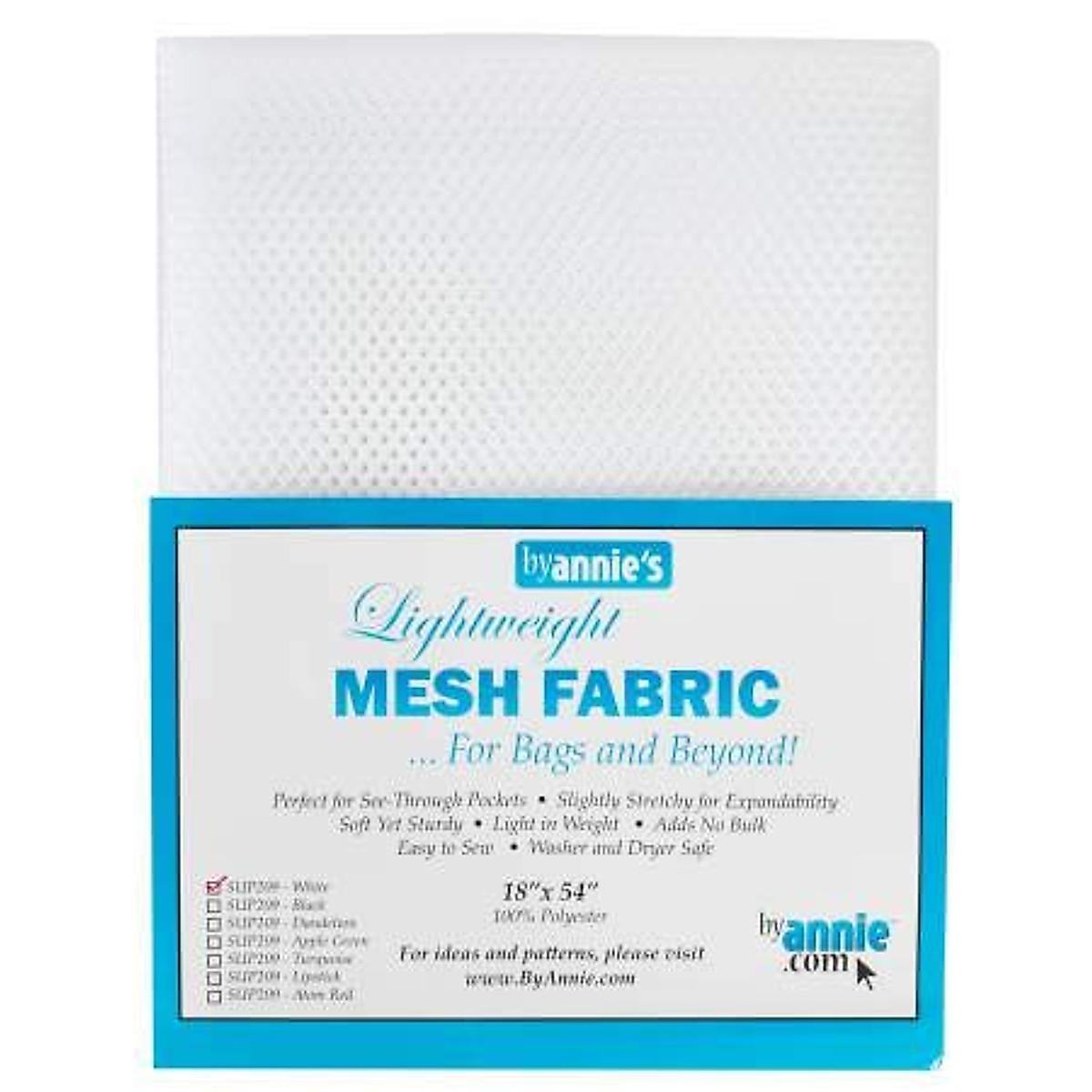 Mesh Fabric Lightweight Primary Bundle- Dandelion, Parrot Blue, White, Black and Atomic Red - 18" x 54" with Tape Measure-Bundle of 6 Items Primary