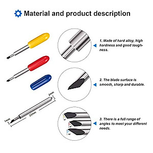 30PCS Fine Point Blades,STREWEEK Cutting Blades for Cricut Explore Air 2/Air 3/ Maker 3 Expression, Including 5PCS 30°Shallow Blades, 20PCS 45°Standard Blades and 5PCS 60°deep Cutting Blades