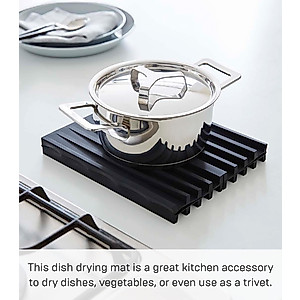 Yamazaki Home Tower Foldable Drainer Tray – Kitchen Dish Drying Mat