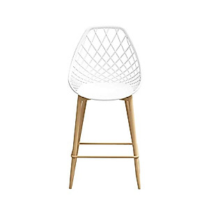 Jamesdar Camber Counter Chair (Set of 2), White/Natural