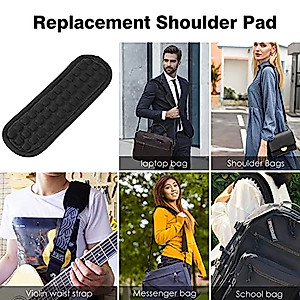 Qishare 2PCS Shoulder Pad Detachable Shoulder Strap Pad Soft Air Cushion Replacement Pad for Strap Guitar Pad (Black, 2PCS)