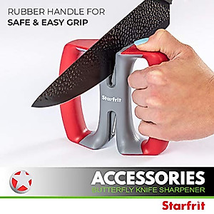 Starfrit Butterfly Knife Sharpener, Red 092046-006-ORED