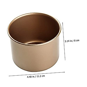 Hemoton 4pcs Cake Mousse Mini Loaf Pans Mini Para Hornear Practical Baking Bread Pan Non Baking Tray for Cake Round Baking Tray Practical Baking Plate False Bottom Muffin Can Oven