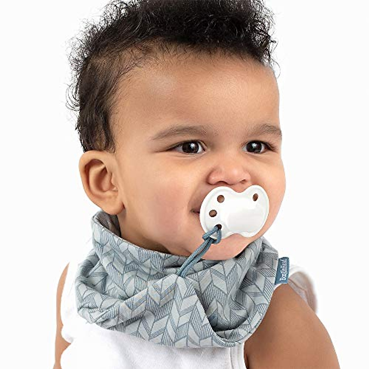 BooginHead Cotton Baby Drool Bibs, Teething Bib and Pacifier Holder Bib, Blue Arrows
