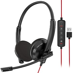 NUBWO HW03 USB Headset with Noise Canceling Microphone for PC, in-line Controls, Lightweight Wired Headset for PC, Mac, Laptop on Home, Office, Classroom, Chat, Online Class, Meeting