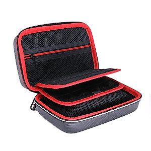 VSEER Carrying Case for New Nintendo 3DS XL / New 2DS XL, Hard Protective Shell Travel Case for Nintendo 3DS/3DS XL/New 3DS/New 3DS XL- [Black/Red]