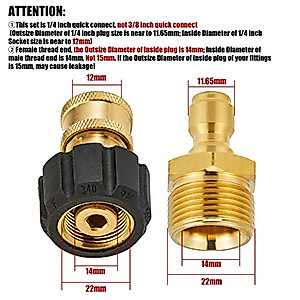 RIDGE WASHER Pressure Washer Adapter Set, Gun to Wand, M22 to 1/4'' Quick Connect, 5000 PSI