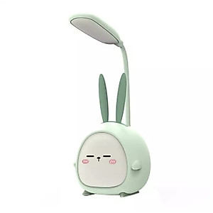 Portable LED Desk Lamp with Night Light Cute Bunny Foldable USB Charge Reading Light for Bedroom Kids Bedside Study (Green)