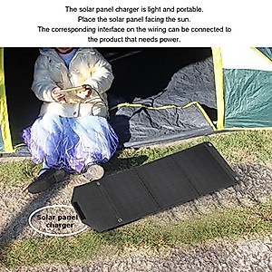 Kuuleyn Solar Panels, Solar Charger, Solar Battery Charger Solar Panel 18W 18V Monocrystalline USB DC Type C Output Power Supply Solar Panel for Charging