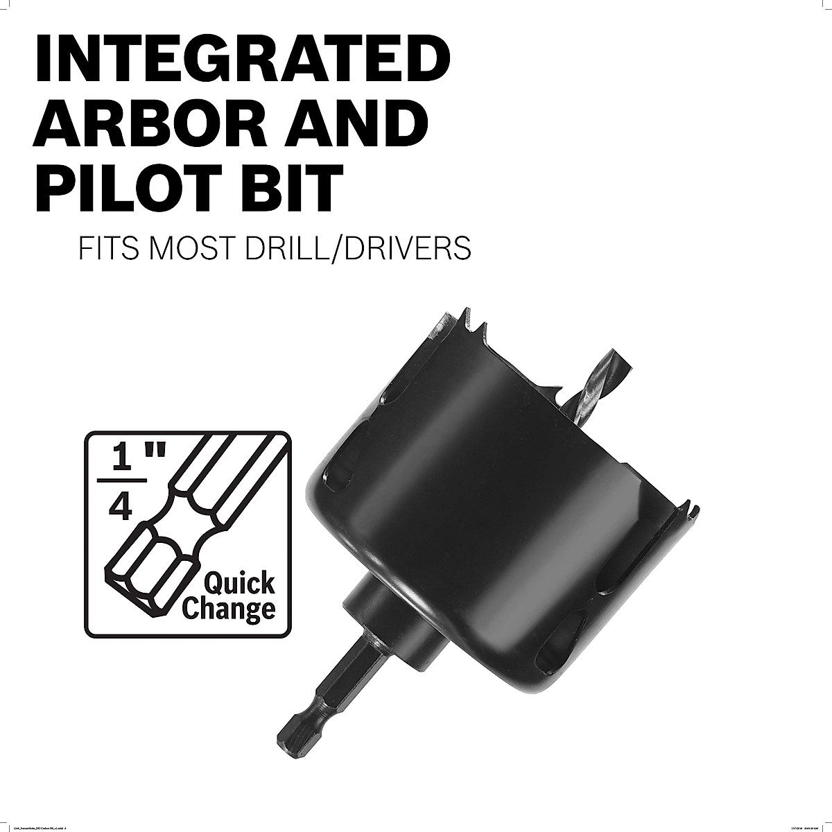 BOSCH HCD212 2-1/8 In. Daredevil Wood Hole Saw with Arbor