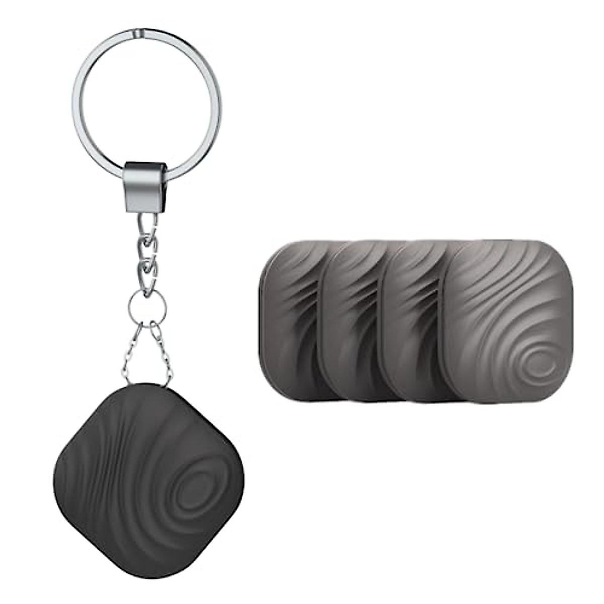 Nutale Key Finder, Bluetooth Tracker Item Locator with Key Chain for Keys Pet Wallets or Backpacks and Tablets, Batteries Include (Black, 4 Pack)