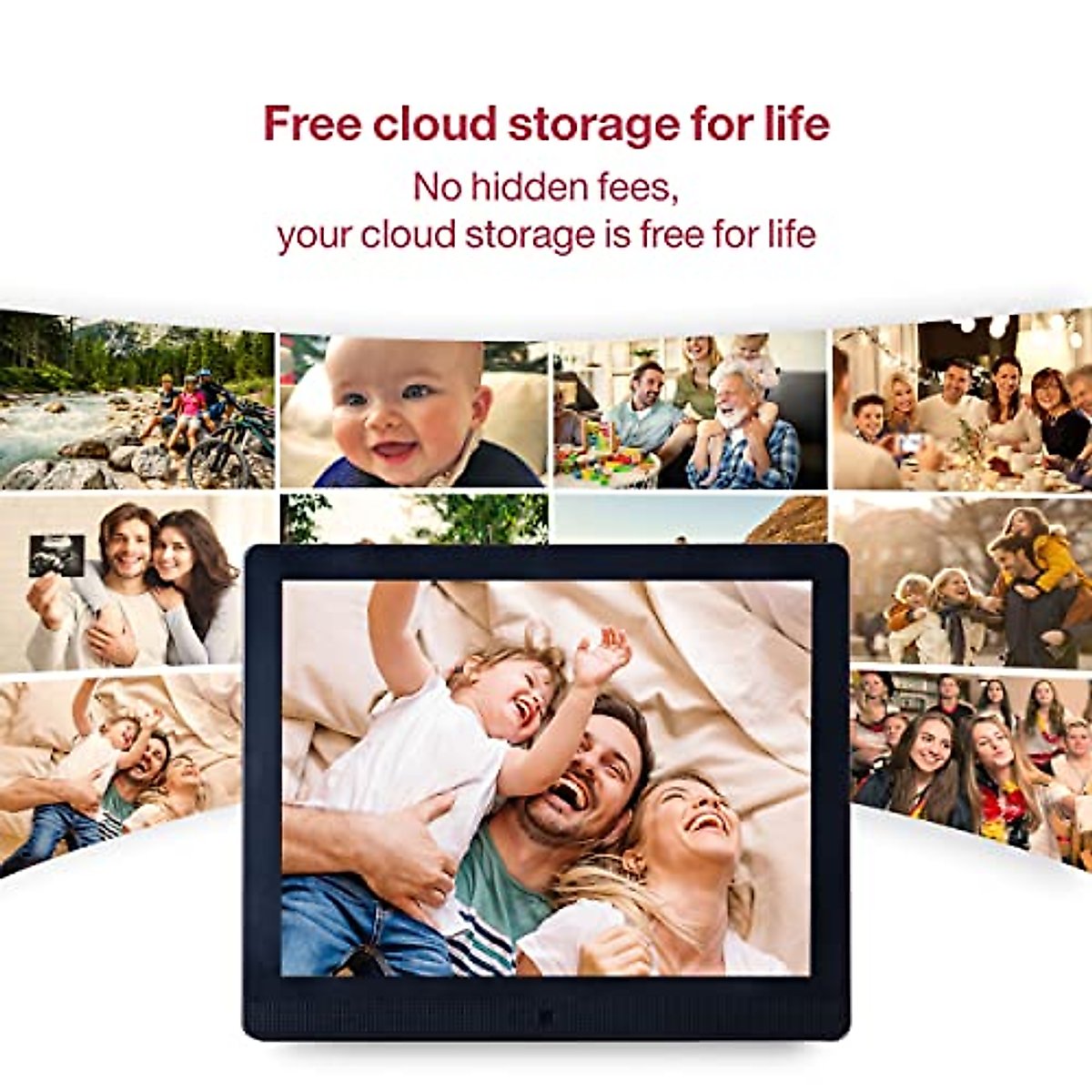 Pix-Star 15 inch WiFi Digital Picture Frame, Share Videos and Photos Instantly by Email or App, Motion Sensor, IPS Display, Effortless One Minute Setup, Highly Giftable