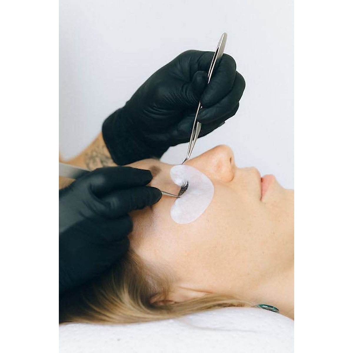 i-Laesh 100 Pairs Eye Pads for Lash Extensions - 100% Natural Aloe Vera Hydrogel Gel Under Eye Pads - Lint Free, Stick Well, Fits Most Eye Shapes Lash Extension Supplies Makeup Tools - U Eye Pads