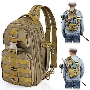 PLUSINNO Fishing Rod and Reel Combos and Fishing Tackle Backpack Storage Bag,Carbon Fiber Telescopic Fishing Rod with Reel Combo,Fishing Gear Bag,Water-Resistant Fishing Backpack with Rod Holder