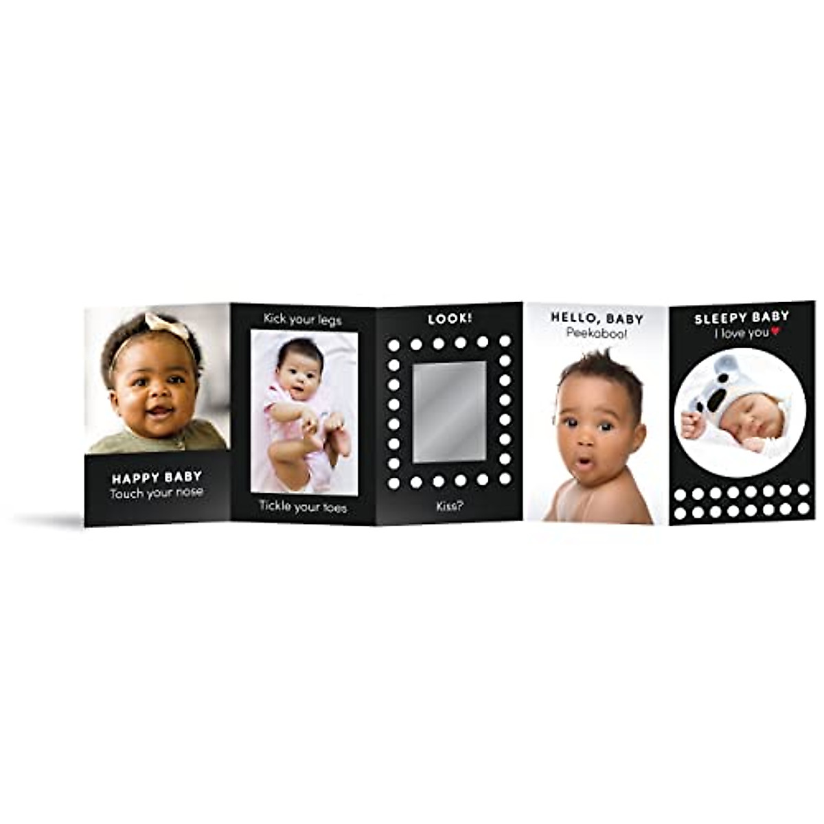 Tummy Time!: A high-contrast fold-out book with mirror for babies