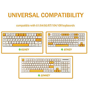 PBT Keycaps 140 Keys XDA Profile Keycaps Dye-Sublimation Japanese Honey Milk Keycap，ANSI Layout Keycap Suitable for Mechanical Gaming Keyboard Gateron Kailh Cherry MX Switches (Keycaps only)