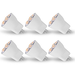 MR8 Light Bulb LED Replacement for Mini Halogen Recessed Lamps 12 Volt 1" Diameter GU4 RV Boat Camper Yacht Train Motor Home Interior Tiny House Ship Van Truck Sprinter Lighting - Cool White - 6 Pack