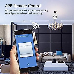 eMylo Mini Smart WiFi Switch Wireless Relay Light Switch AC 220V Smart Life App Remote Control Timer Home Automation for Alexa Echo Google Home Support iOS Android 1 Pack