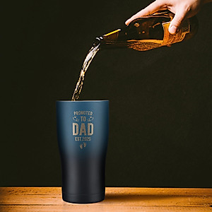 NUI LIVING Promoted to Dad Est 2025 Tumbler - New Dad Gifts Ideas - First Time Dad - Dad to Be - Daddy w/Newborn - Dads to be Present - Expecting Father Presents (Midnight)