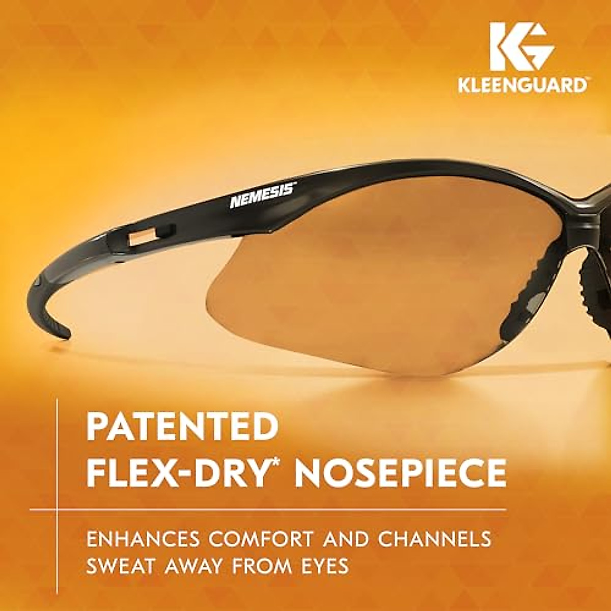 KleenGuard™ V30 Nemesis™ Safety Glasses (25676), Clear Lenses, Black Frame, Unisex for Men and Women (Qty 12)