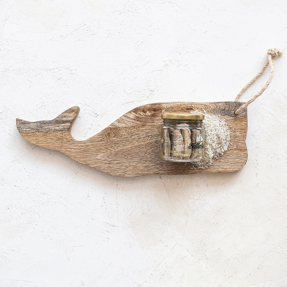 Creative Co-Op Wood Whale Shaped Serving, Natural Cheese/Cutting Board