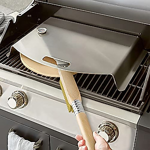 Pizza Stone Brush, G.a HOMEFAVOR Pizza Oven Brush with Scraper, 25" Long Pizza Stone Cleaning Brush, Pizza Oven Tools and Accessories