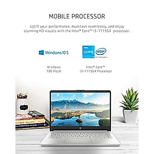 HP 14 Laptop, 11th Gen Intel Core i3-1115G4, 4 GB RAM, 128 GB SSD Storage, 14-inch Full HD Display, Windows 10 in S Mode, Long Battery Life, Fast-Charge, Thin & Light Design (14-dq2020nr, 2021)