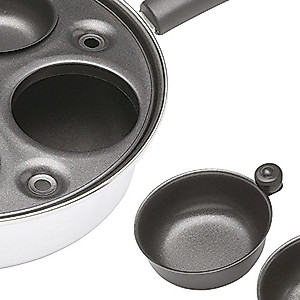 KitchenCraft 4 Egg Poacher Pan, Induction Safe, Carbon Steel, 21 cm