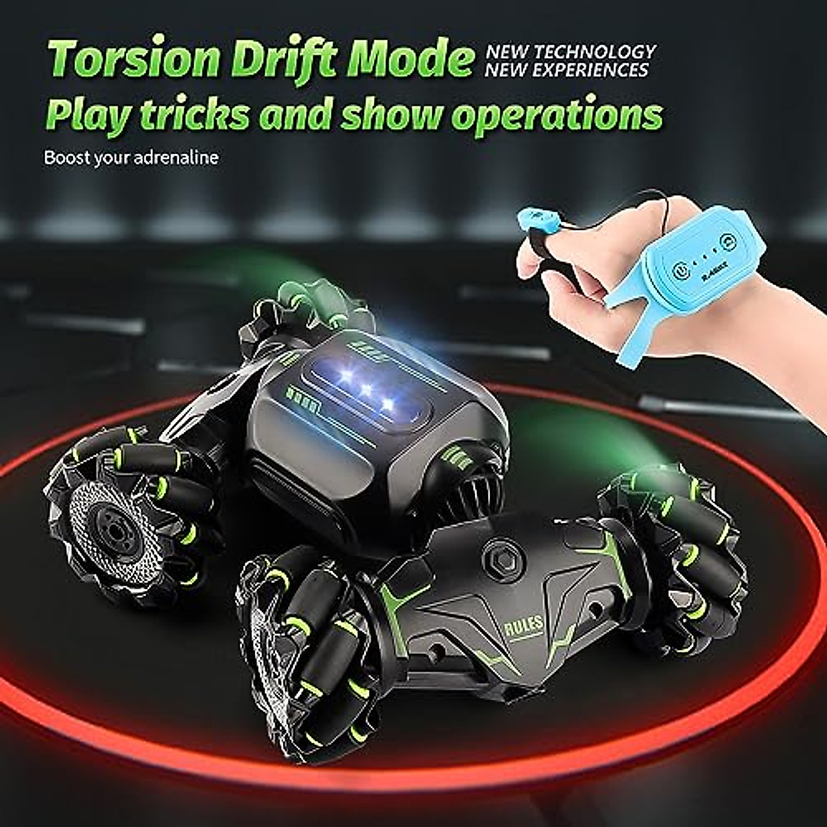 Gesture Sensing RC Stunt Car Toys for 8-12 yr Boys&Girls Best Birthday Gifts- 2.4 Ghz 4WD 360°Spins Hand Controlled All Terrains Monster Truck Car Birthday Presents for Kids Age 8 9 10 11 12yr