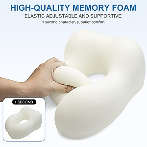 Gentlepaw Travel Pillow - Memory Foam Cervical Neck Pillow for Adults, Kids, Children, Convenient & Portable U Shaped Pillows, Airplane Pillow for Home, Office, Camping, Travelling, Sleeping (Gray)