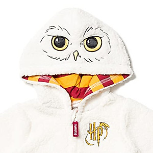 Harry Potter Hedwig Owl Newborn Baby Boys Zip Up Costume Coverall White 3-6 Months