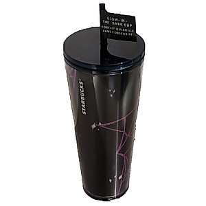 Starbucks Exclusive LIMITED EDITION Halloween 2021 Glow in the Dark Black Cat Tumbler: 24 oz Venti Cup
