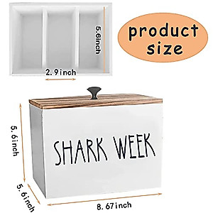 Tampon Holder for Bathroom, Farmhouse Bathroom Storage Container, Rustic Wood Bathroom Storage Bin with Lid, Movable Partition Feminine Product Organizer, Tampon Storage Container for Bathroom(Stay-A)