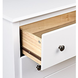 Sonoma 6 Drawer Double Dresser for Bedroom, White & Sonoma 2-Drawer Nightstand, White