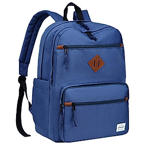 RAVUO School Backpack, Unisex Large Bookbag Water Resistant Lightweight Schoolbag Casual Daypack for High School/College/Teens/Travel/Work for Men Women Blue