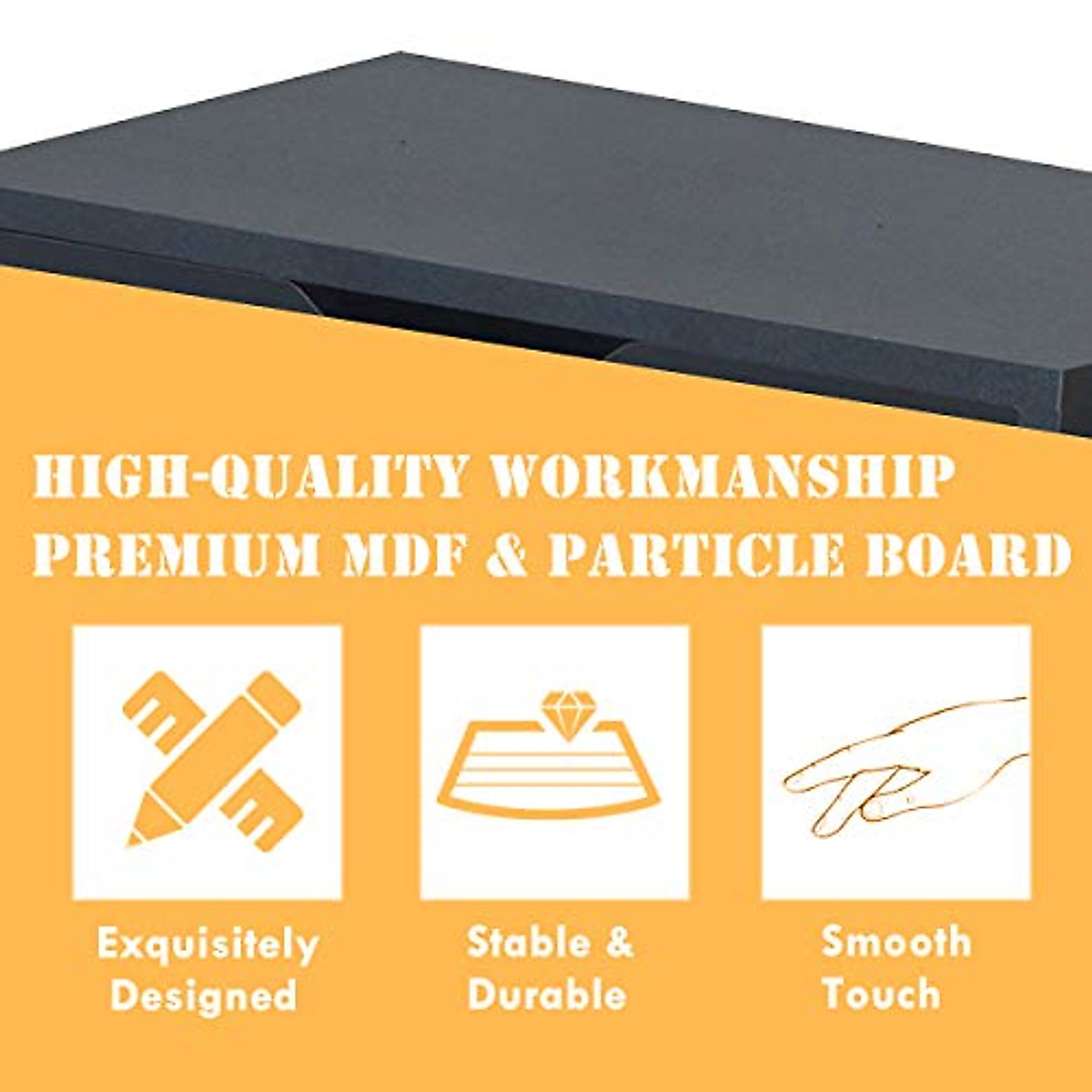 Tangkula Ladder Shelf Bookcase, Free Standing 4-Tier Bookshelf with 2 Storage Drawers, Modern Storage Display Shelving with Drawers, Ideal for Bathroom Home Office (Black)