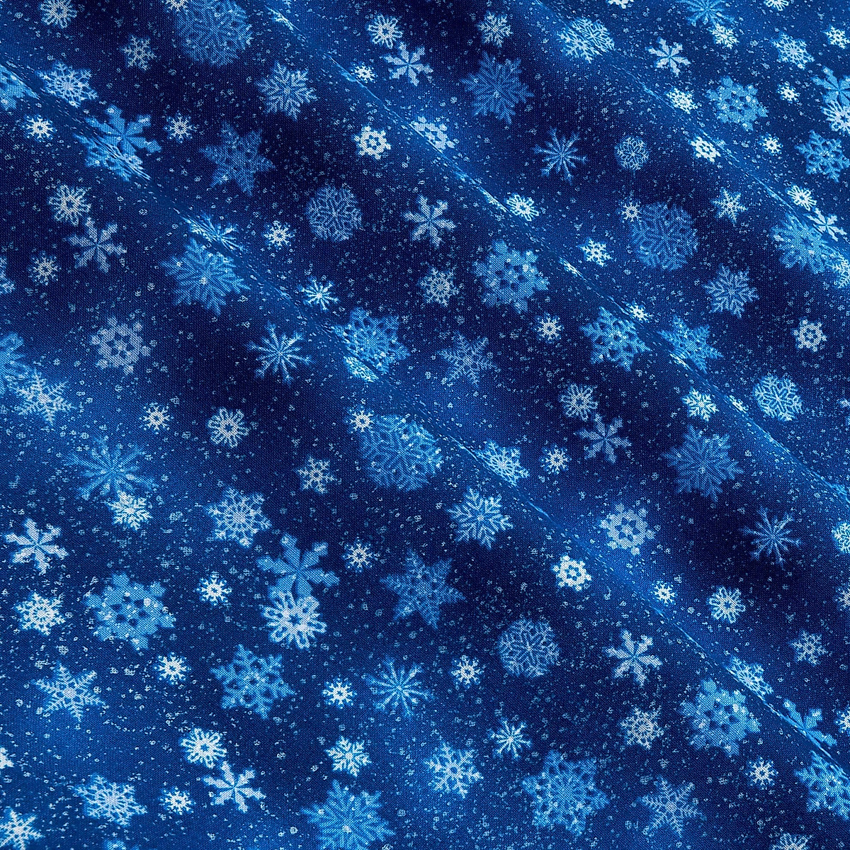 Elizabeth Studio Landscape Medley Snowflakes Royal, Fabric by the Yard