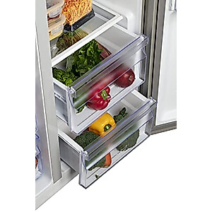 Hamilton Beach HBF1558 15.6 Counter Depth Full Size Refrigerator, Side Doors, Stainless, 15.8 cu ft
